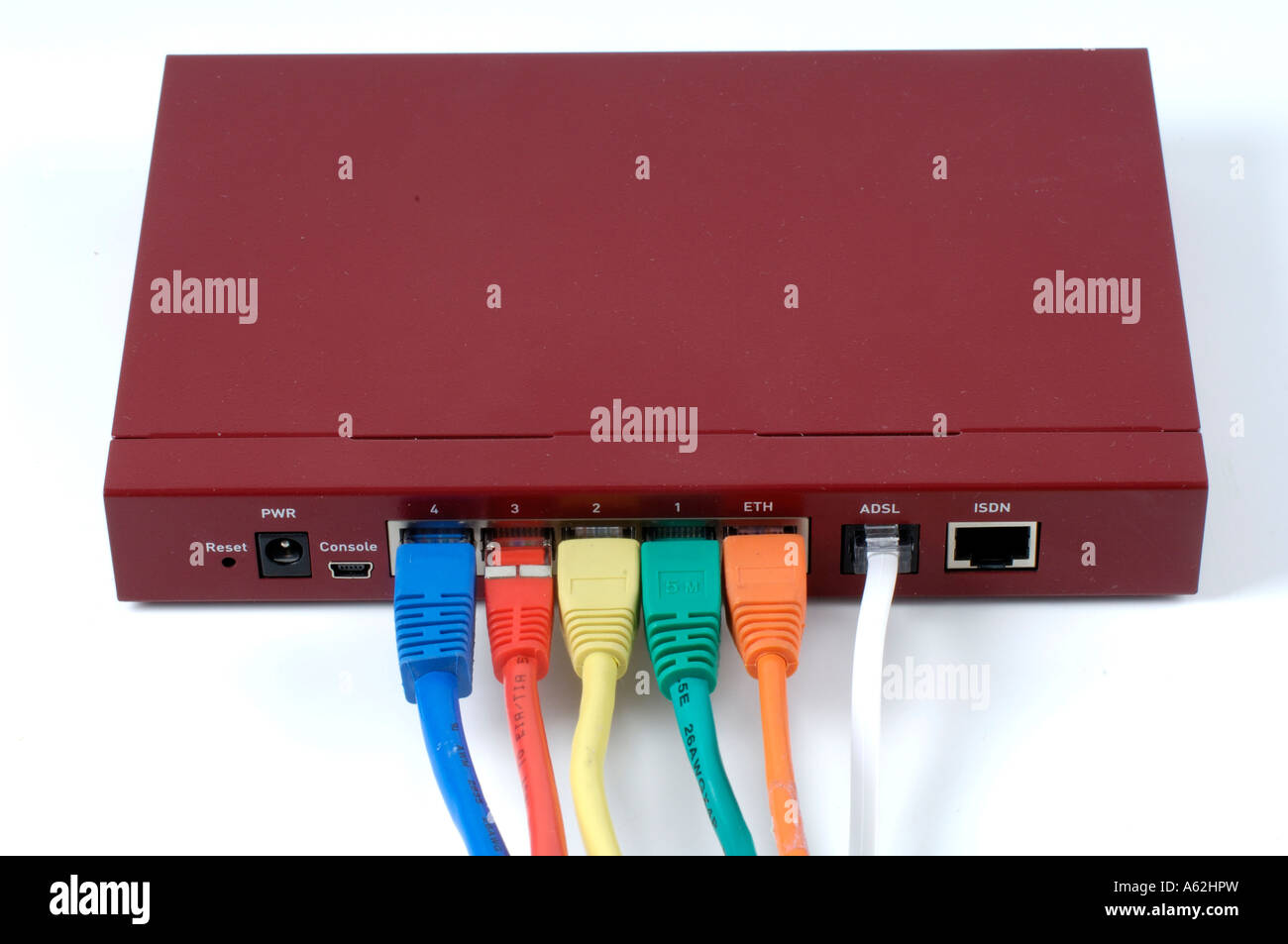 Cables in switch / Router Stock Photo - Alamy