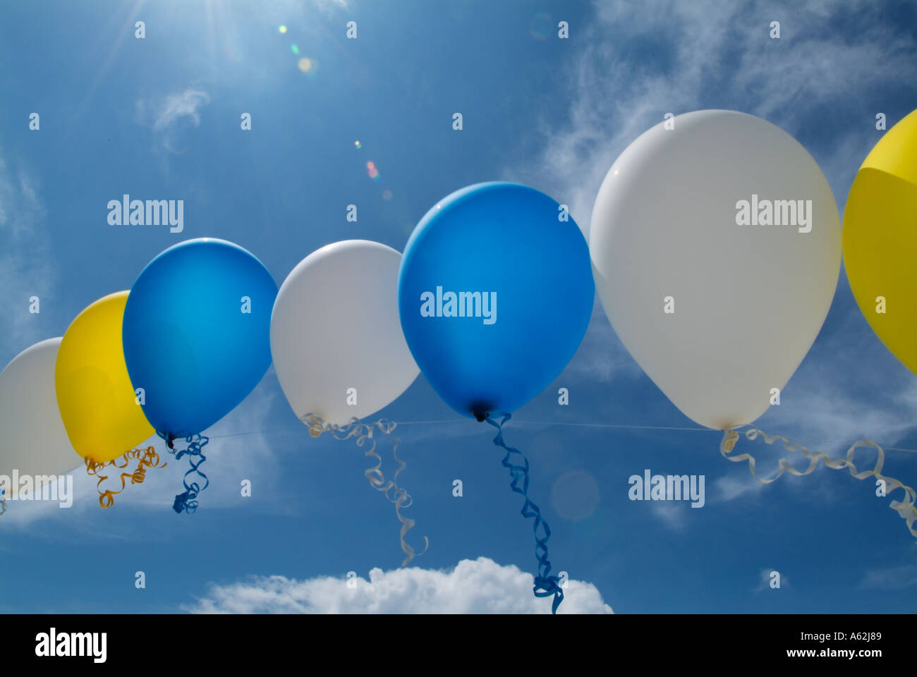 helium filled balloons floating against a sky background balloons ...