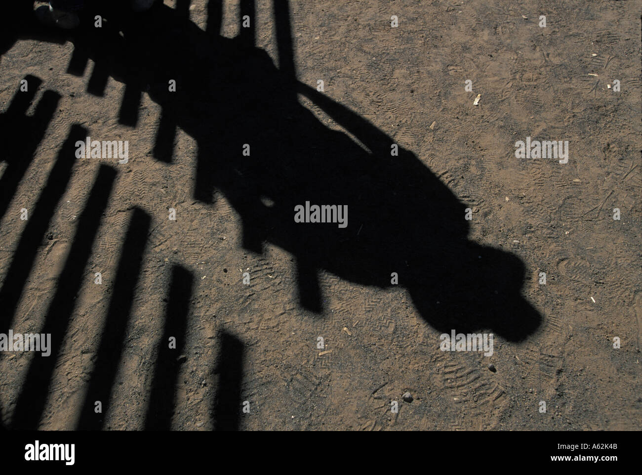Arizona White Mountain Apache Indian Reservation Shadow cast by man ...