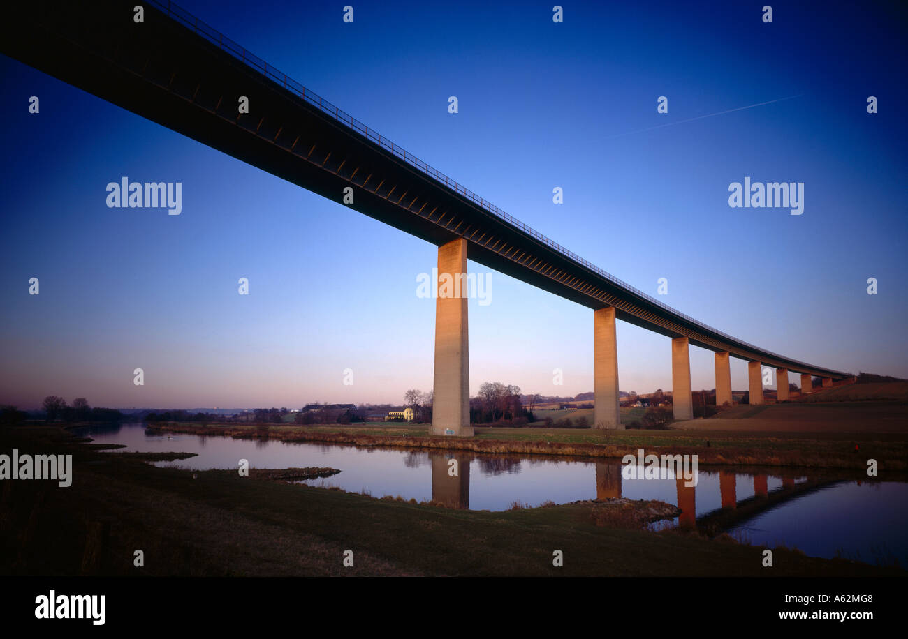 Bridge across river, Ruhr River, Germany Stock Photo - Alamy