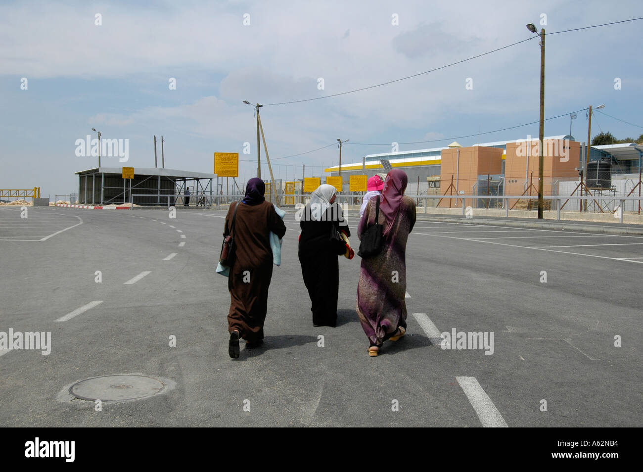 Palestinian women entering Israeli military checkpoint West Bank Israel ...