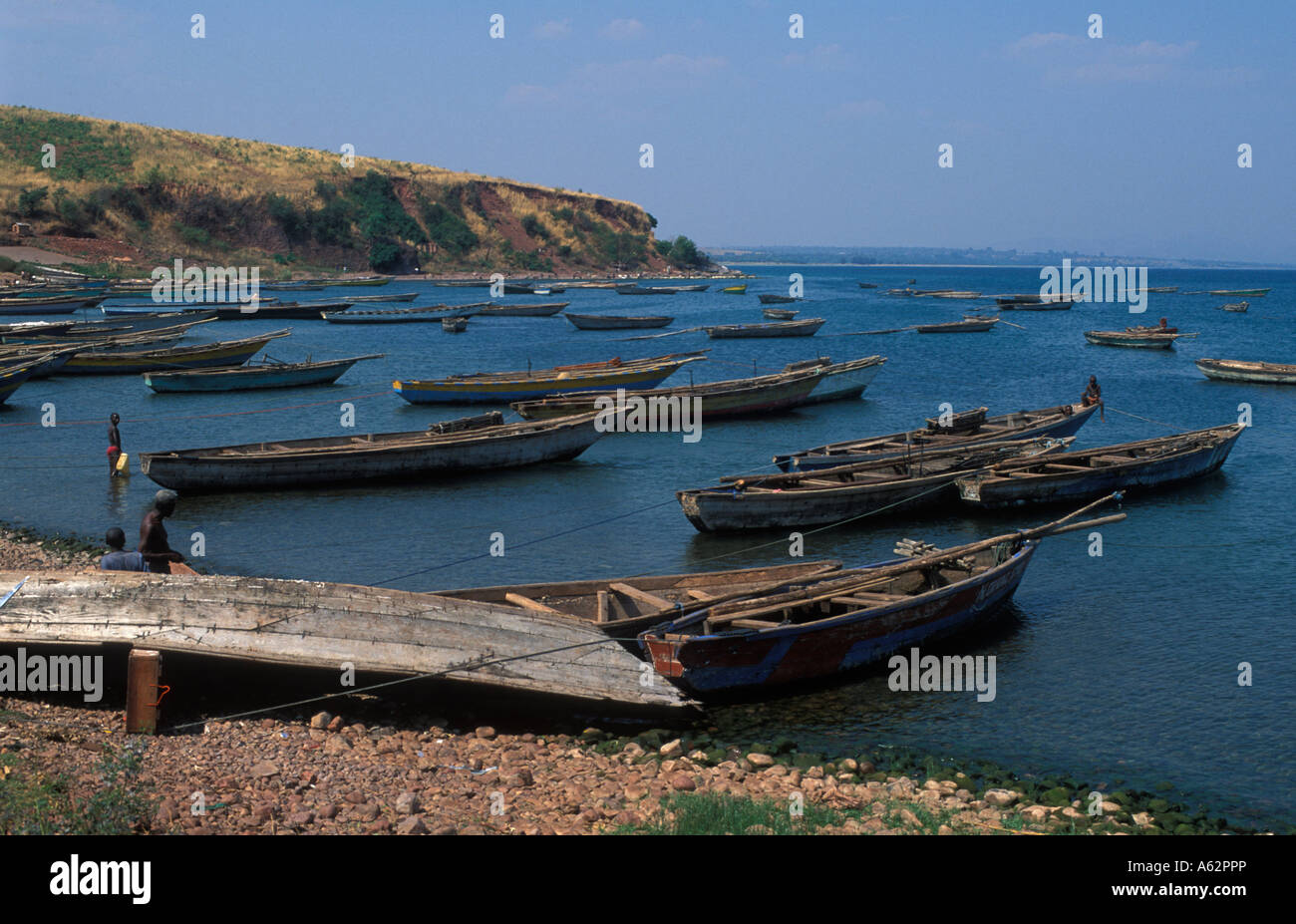 Katonga fishing village near Kigoma Lake Tanganyika Tanzania Stock ...