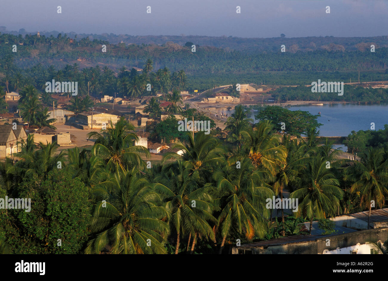 Mikindani town between coconut plantations South Coast Tanzania Stock ...