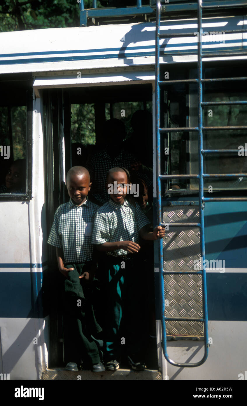 children in a school bus Mto Wa Mbu village Tanzania Stock Photo - Alamy