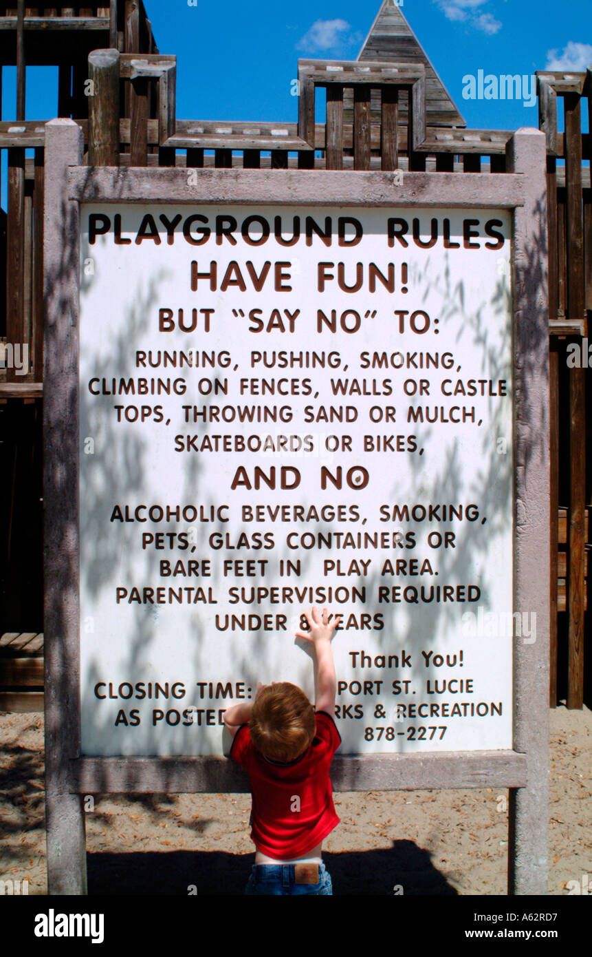 playground rules playscape Stock Photo - Alamy