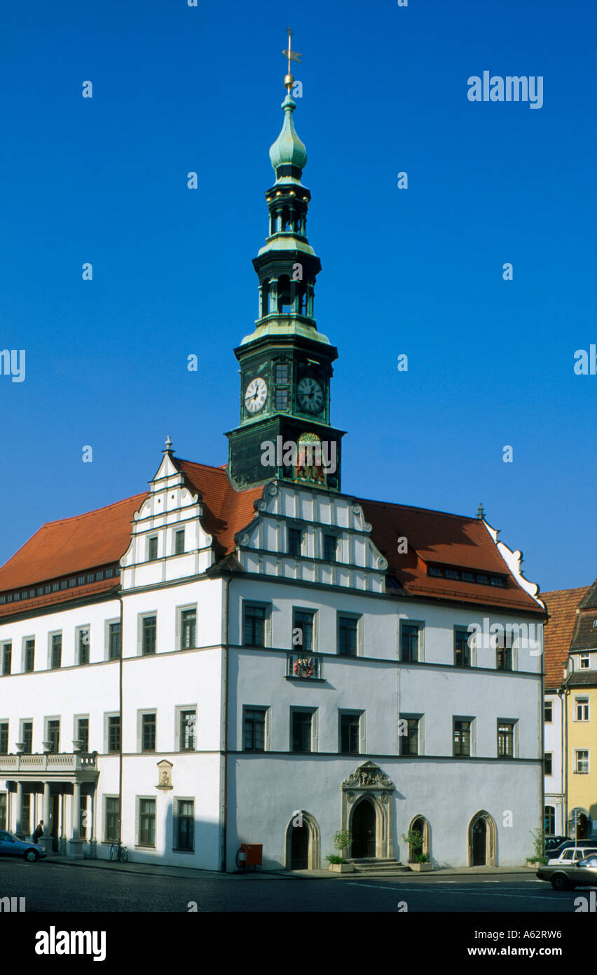 Facade of town hall, Pirna, Saechsische Schweiz-Osterzgebirge, Saxony ...