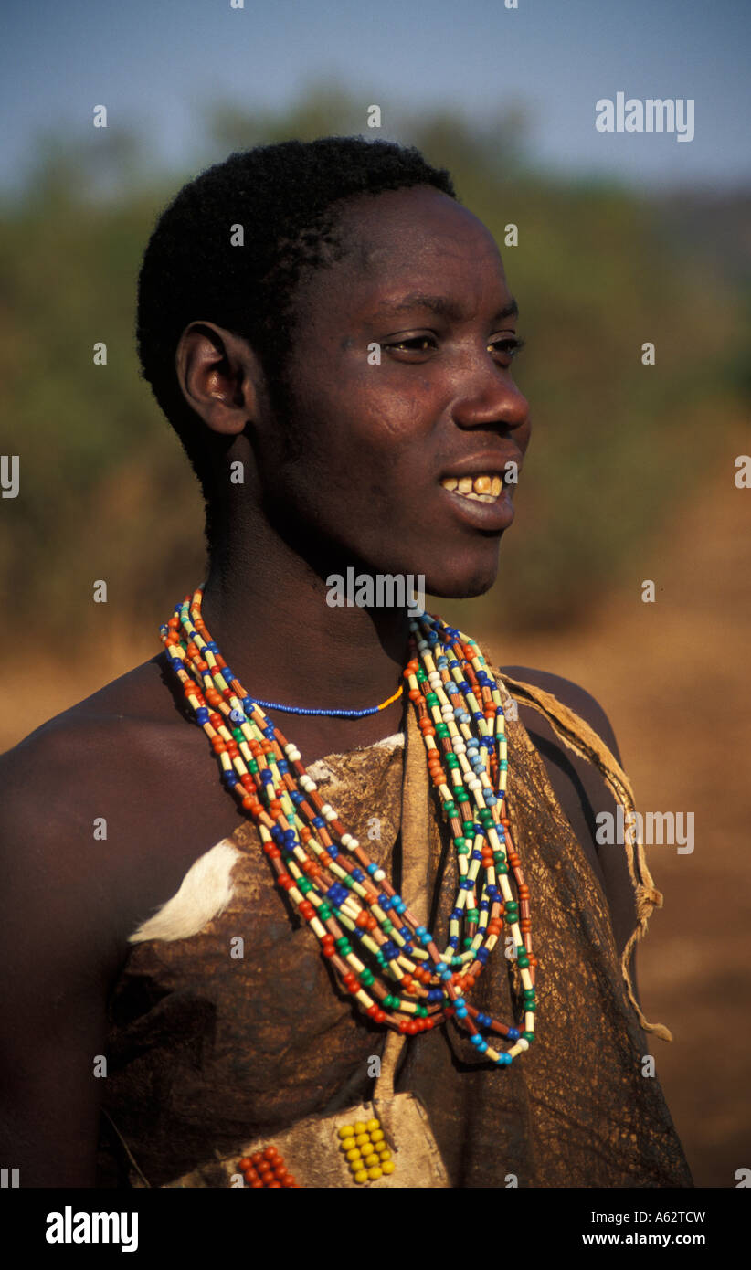 Hadza man Lake Eyasi Tanzania Small tribe of hunter gatherers Stock ...