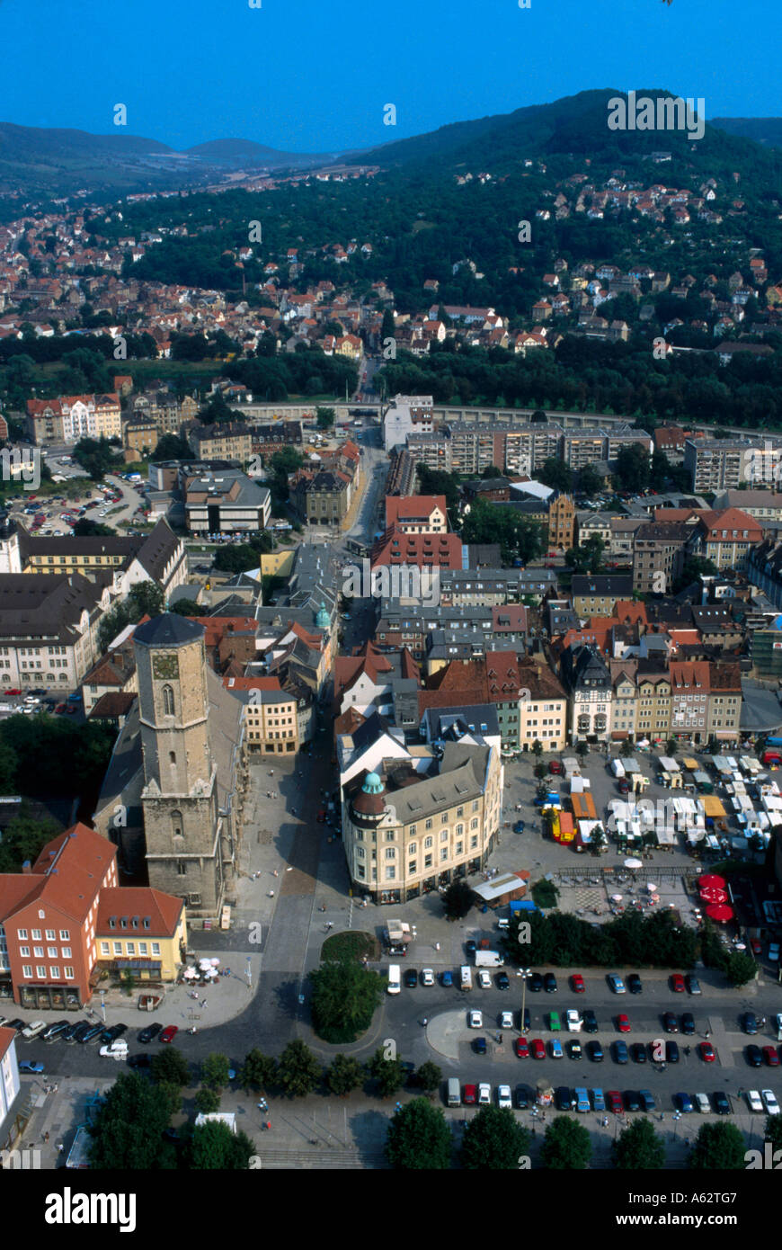 Aerial view of city, Jena, Thuringia, Germany Stock Photo - Alamy