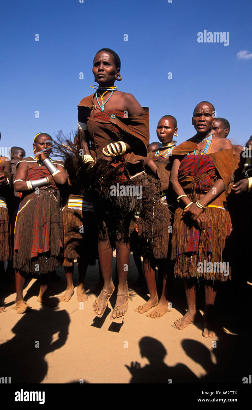 Barabaig women dancing at a wedding celebration Central Rift Valley ...