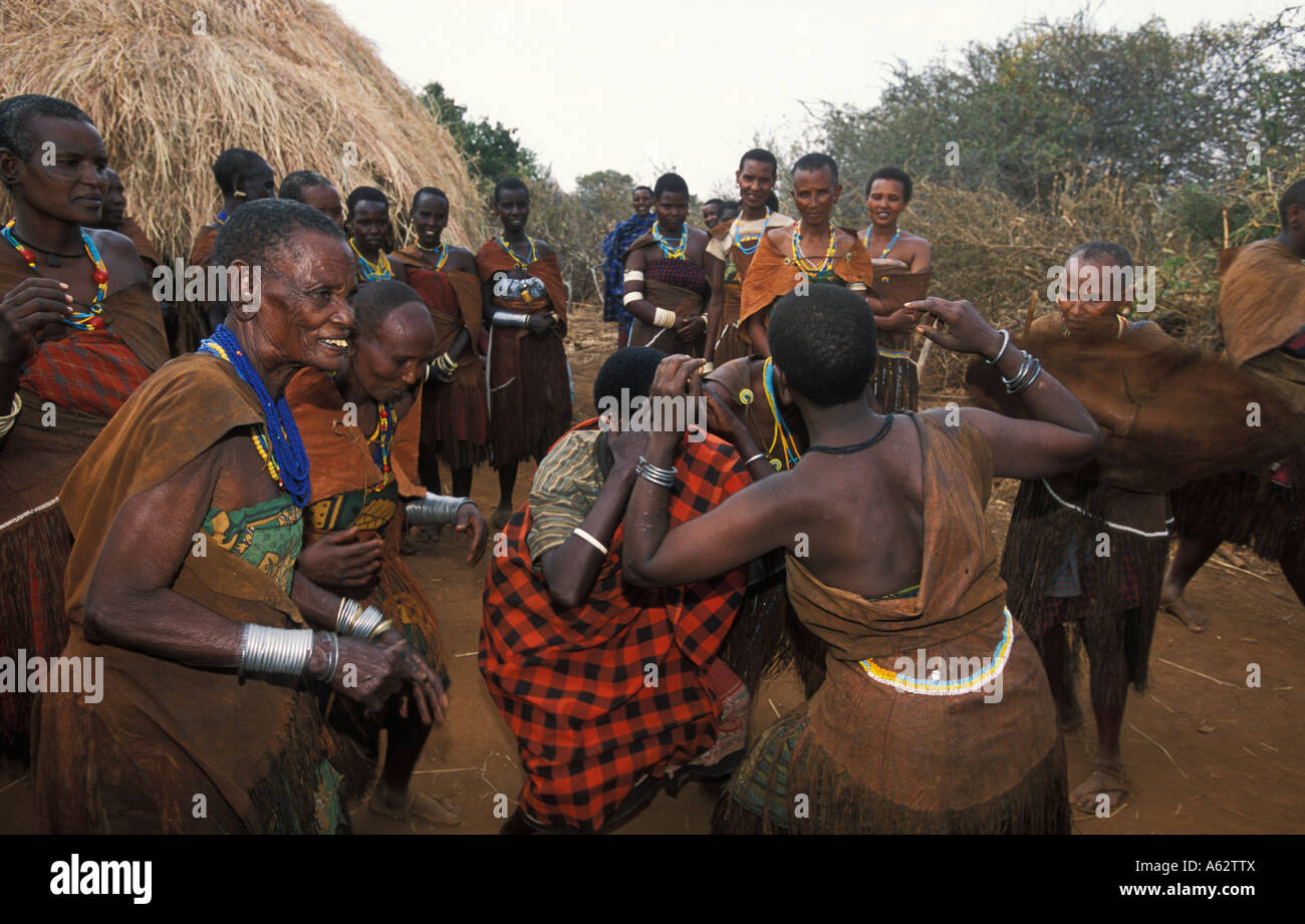 Barabaig women dancing at a wedding celebration Central Rift Valley ...