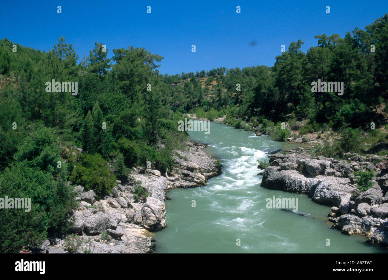River passing through landscape, Taurus Mountains, Turkey Stock Photo ...