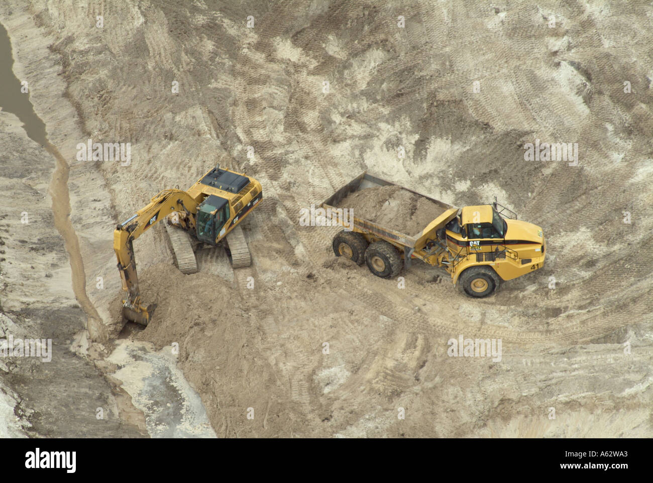 heavy earthmoving construction equipment trackho and dumptruck big ...