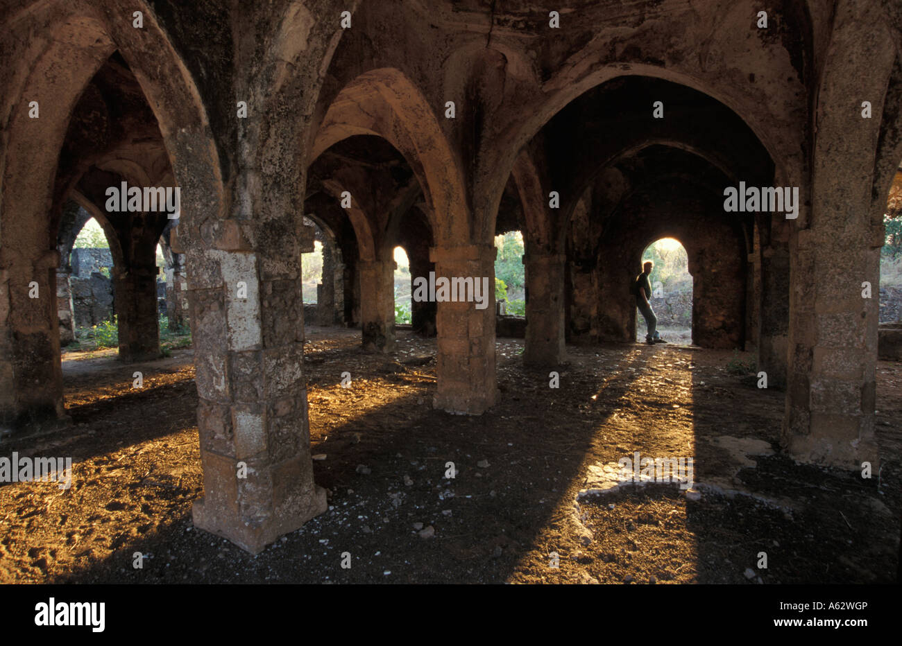 Kilwa Ruins Great Mosque interior built in the 14th century Kilwa ...