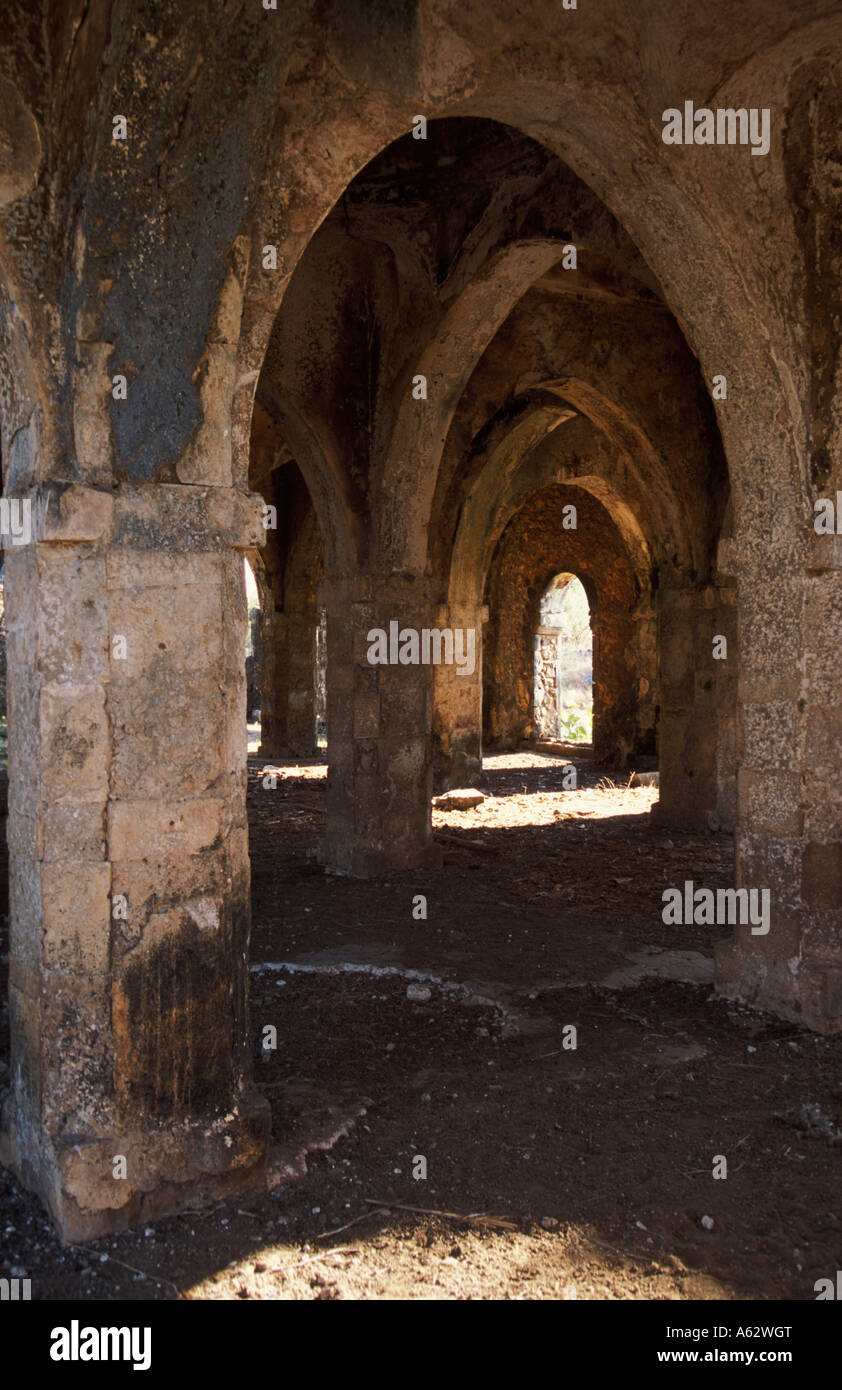 Kilwa Ruins Great Mosque interior built in the 14th century Kilwa ...
