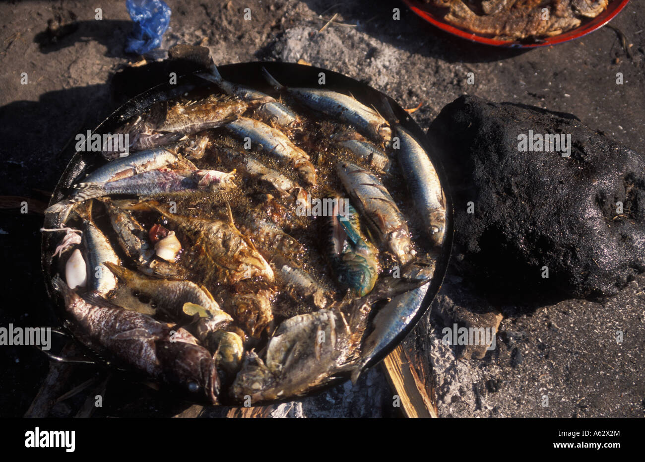 Cooking fresh Fish Kilwa Kivinje South Coast Tanzania Stock Photo - Alamy