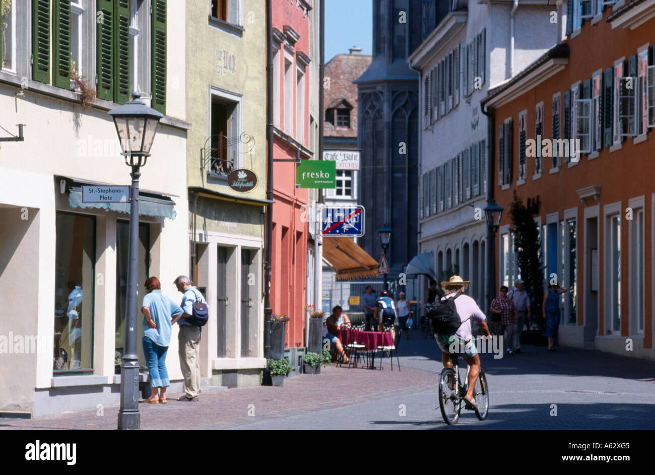 Buildings on both sides of alley, Weissenbergstrasse, Baden ...