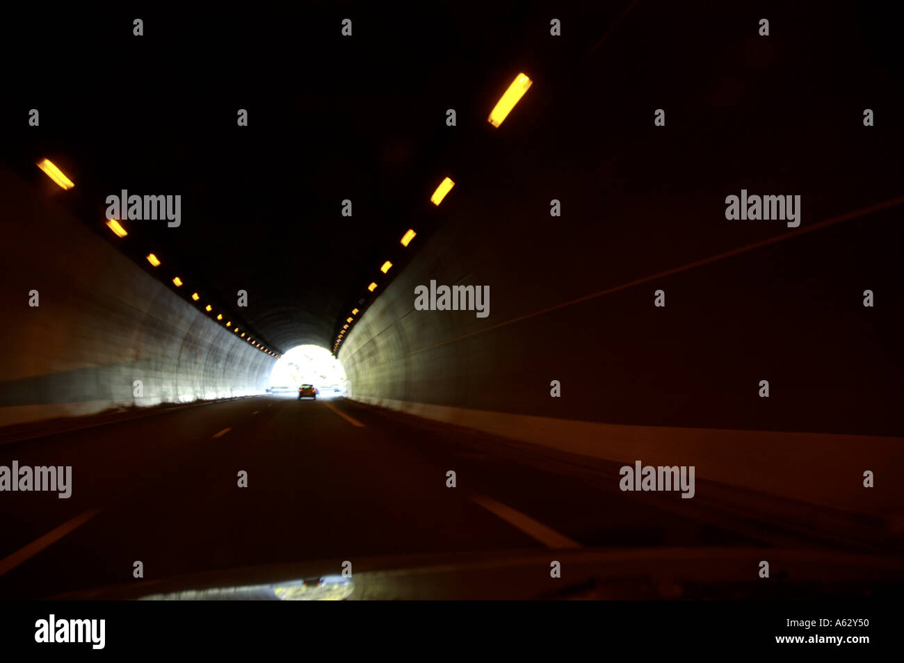Car driving inside a tunnel Stock Photo - Alamy