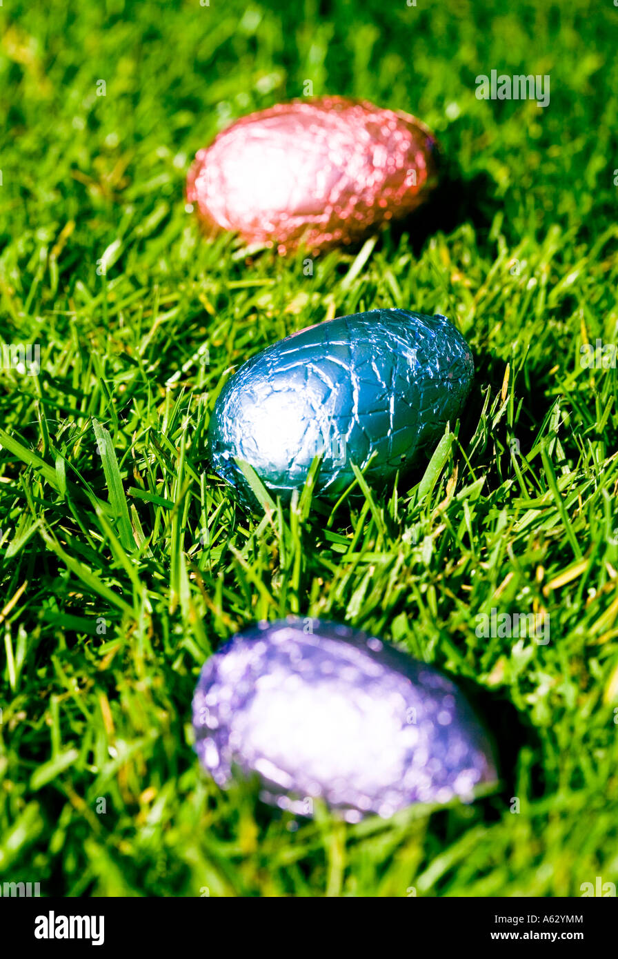 Foil covered Easter Eggs Stock Photo - Alamy