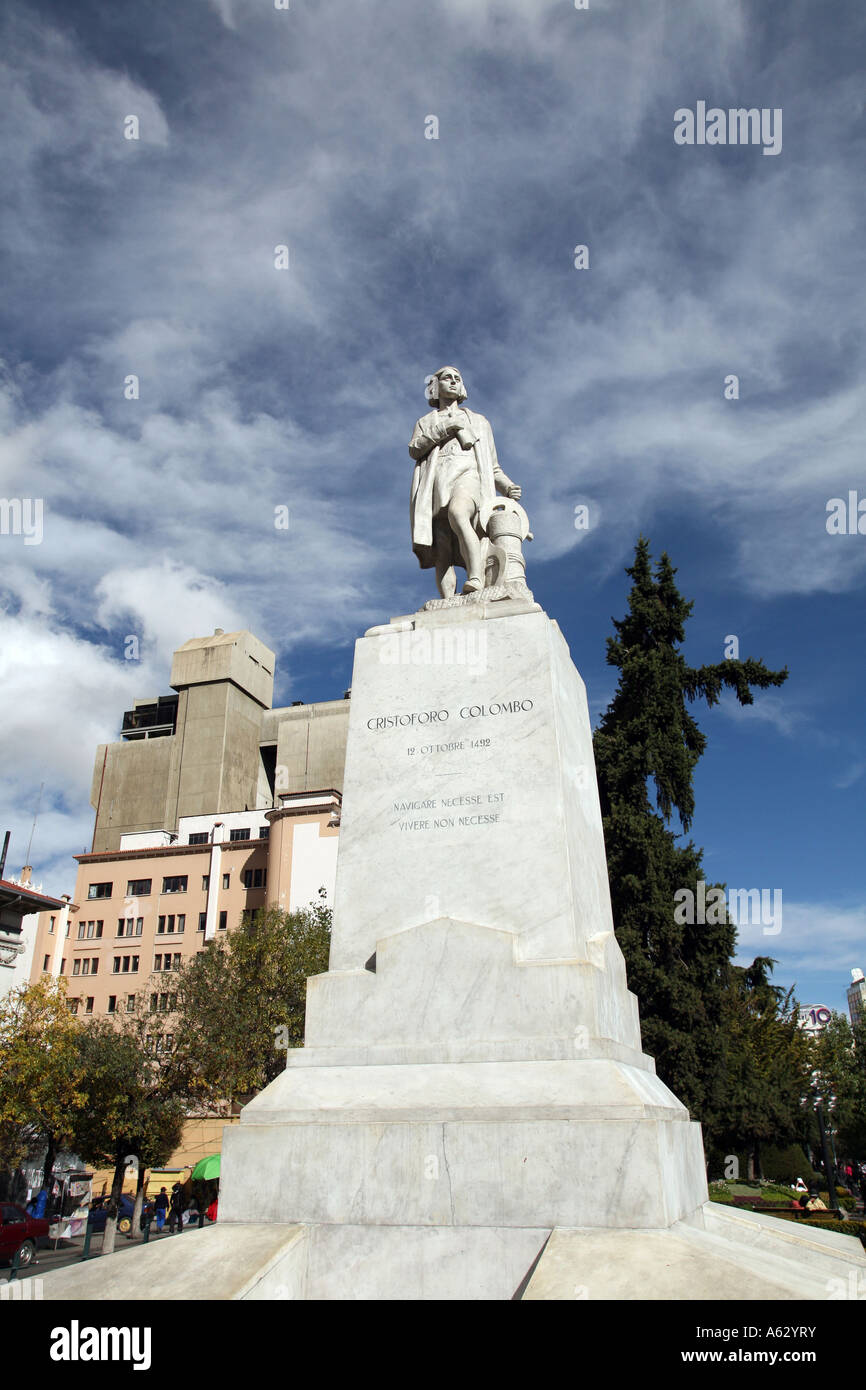 Statue of Christopher Columbus, La Paz, Bolivia, South America Stock ...
