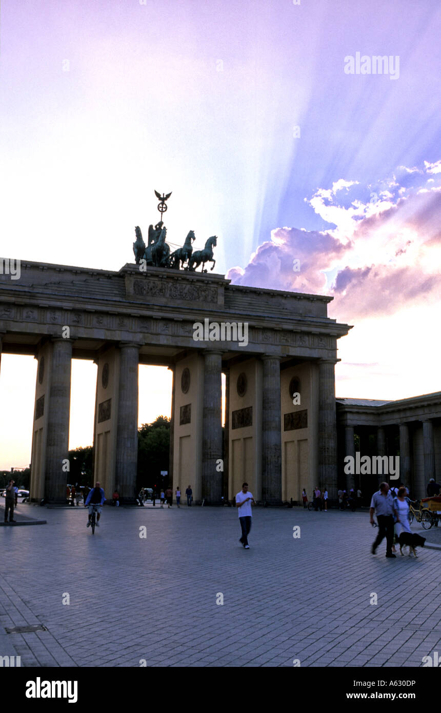 Triumphal arch of 18th century Brandenburg Gate on Pariser Platz Berlin ...