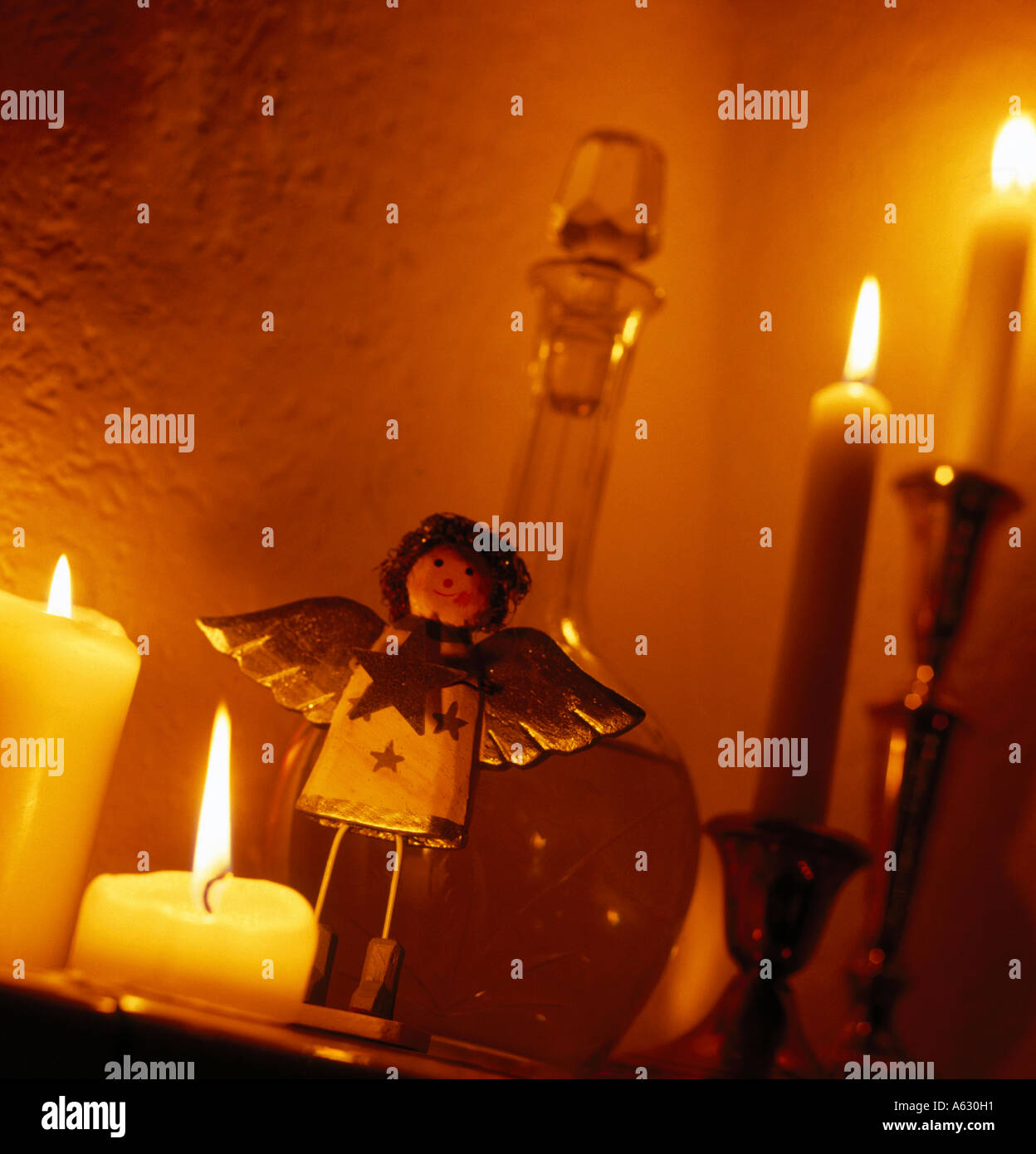 Low angle view lit candles hi-res stock photography and images - Alamy