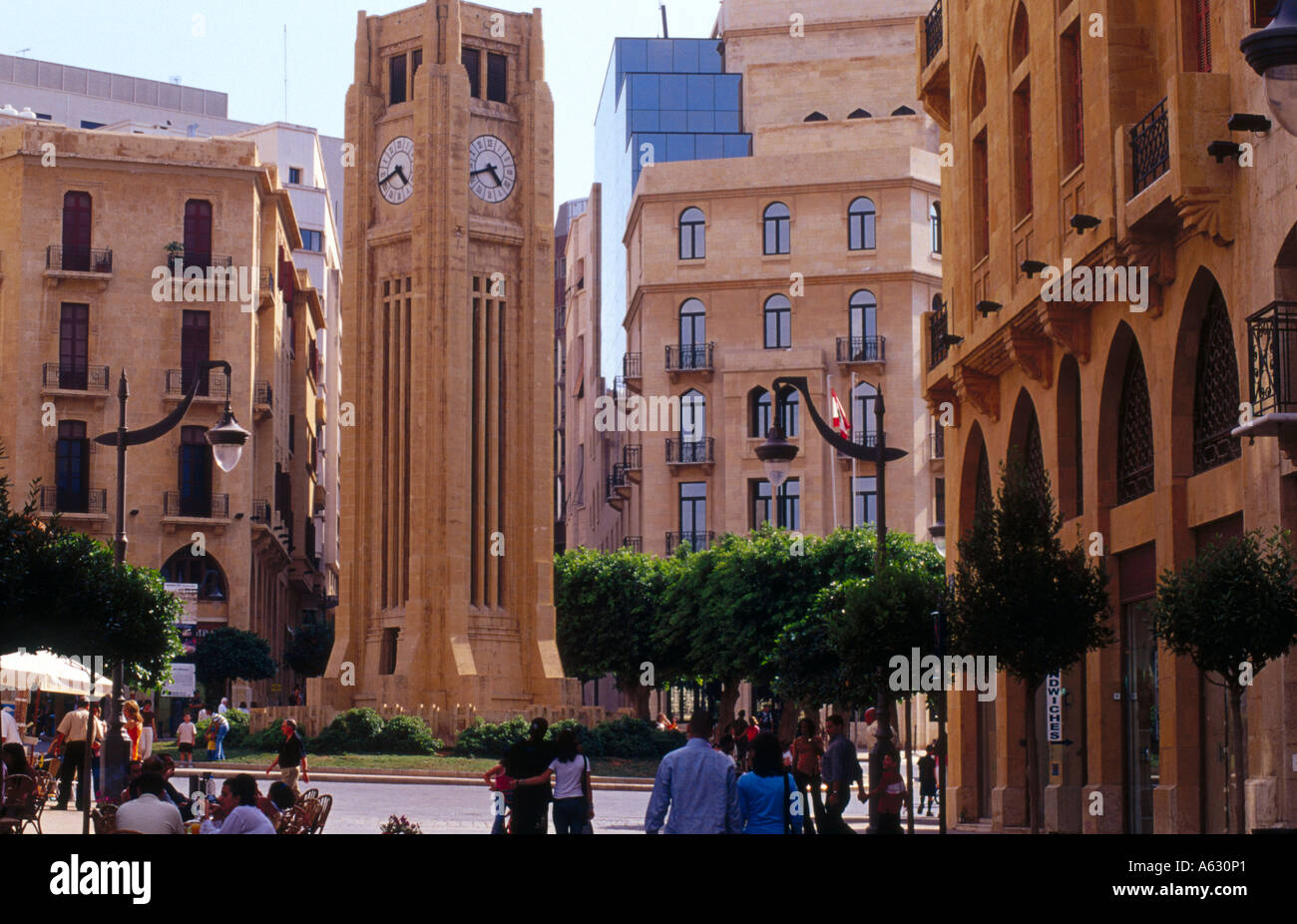 Clock tower at city square, Place De l'Etoile, Beirut, Lebanon Stock ...