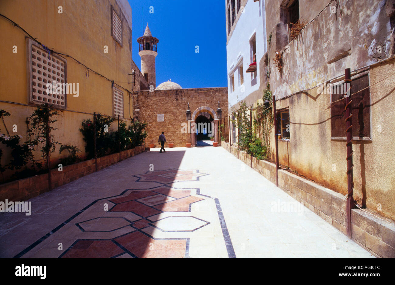 Facade of mosque, Omari Mosque, Sidon, South Governorate, Lebanon Stock ...
