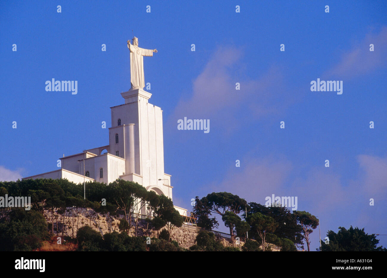 Low angle view of Jesus Christ statue on cloister, Yasou El Malak ...
