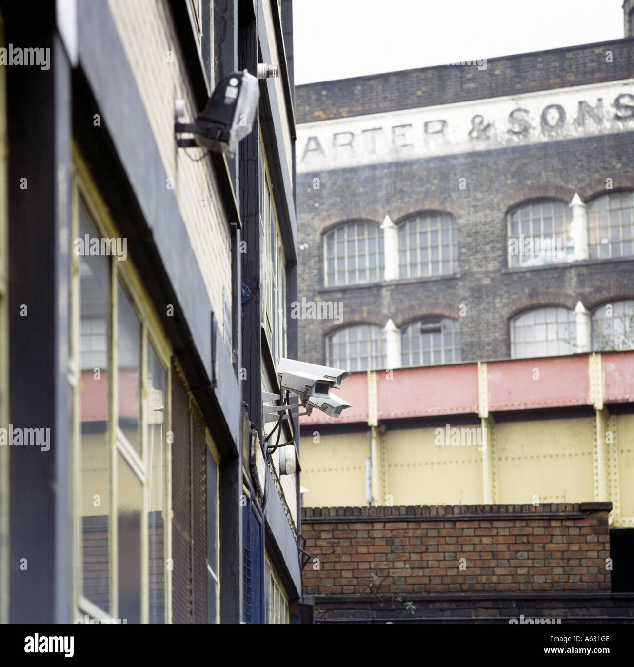 CCTV cameras on the side of a building Stock Photo - Alamy
