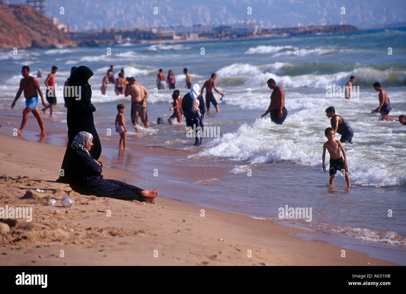 People at beach Beirut Lebanon Stock Photo - Alamy