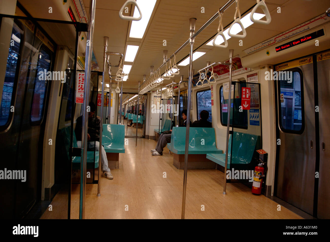 Interior of an underground train in Taipei Stock Photo - Alamy