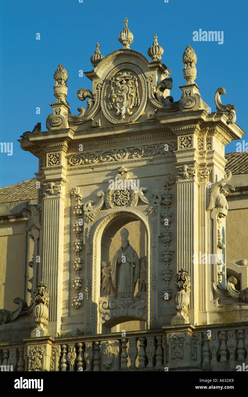 High section view of church, Basilica Di Santa Croce, Lecce, Apulia ...