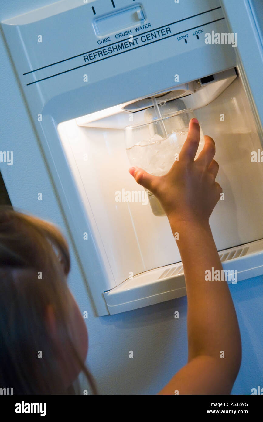 Child at refrigerator Stock Photo - Alamy