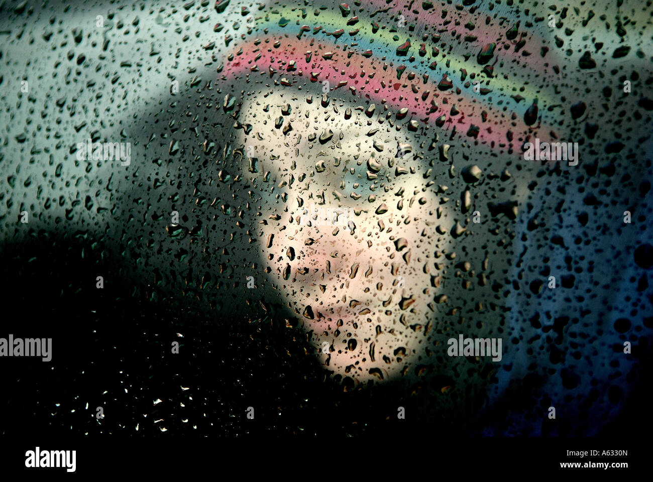 Car window rain girl hi-res stock photography and images - Alamy