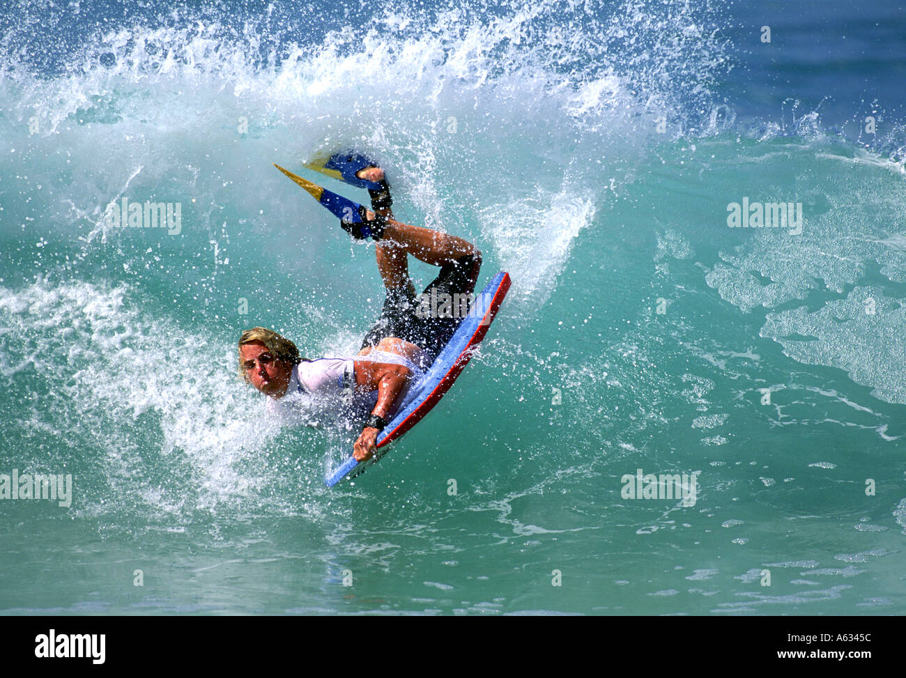 Body Boarding action, Waimea Bay, Oahu, Hawaii, USA Stock Photo - Alamy