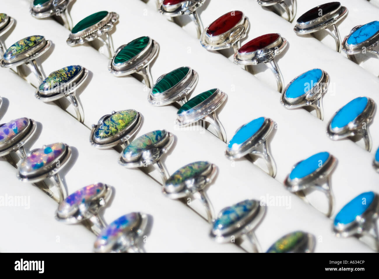 Display of rings Stock Photo - Alamy