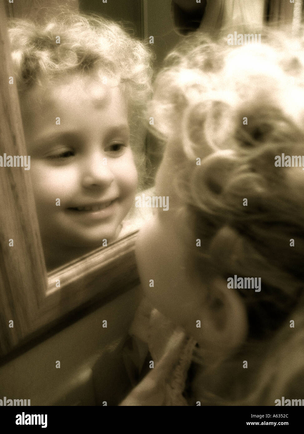 girls refection in mirror Stock Photo - Alamy