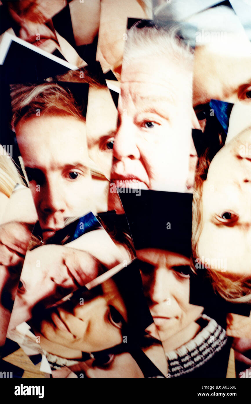 Many faces in a collage Stock Photo - Alamy