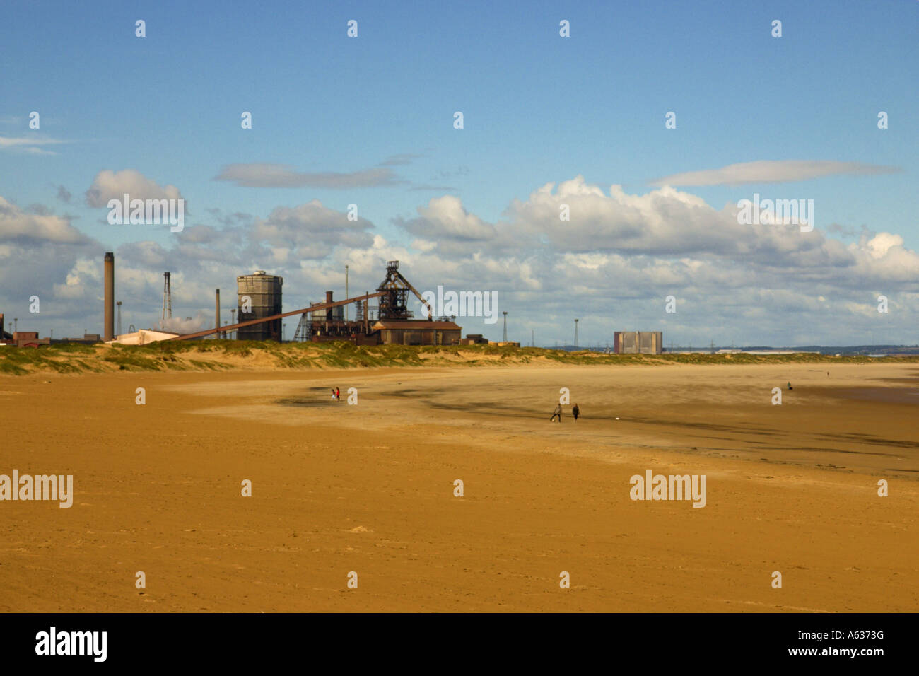 Industrial Plant and Redcar Beach UK Stock Photo - Alamy