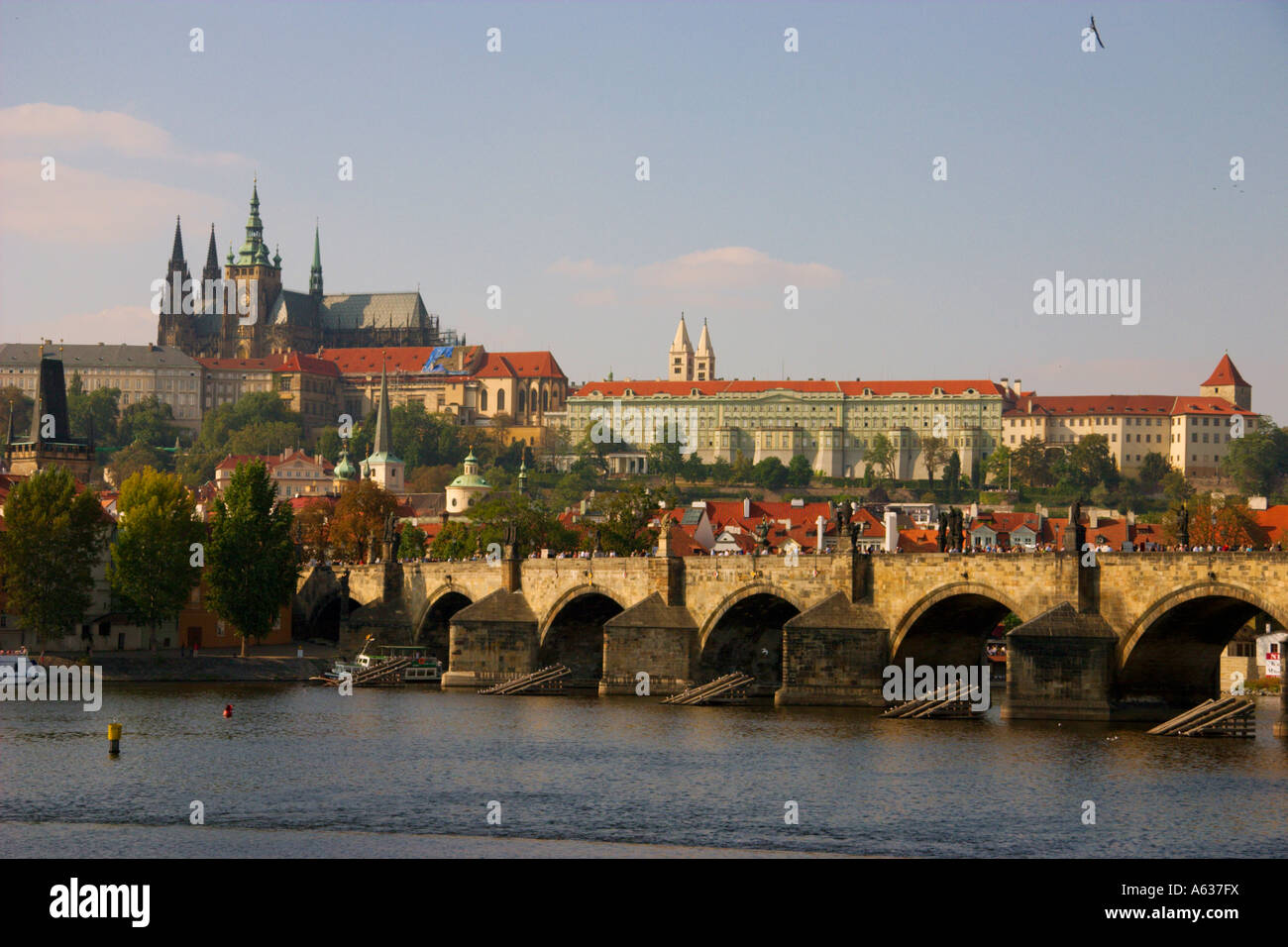 Prague Castle Cathedral and Charles Bridge Stock Photo - Alamy