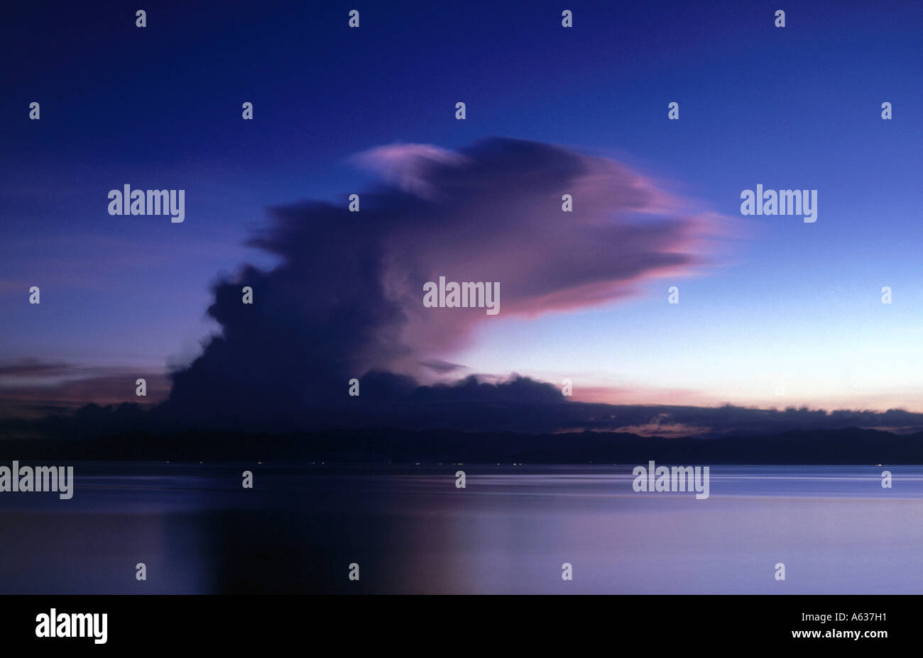 Dusky clouds above an island, Negros Island, Cebu, Philippines Stock ...