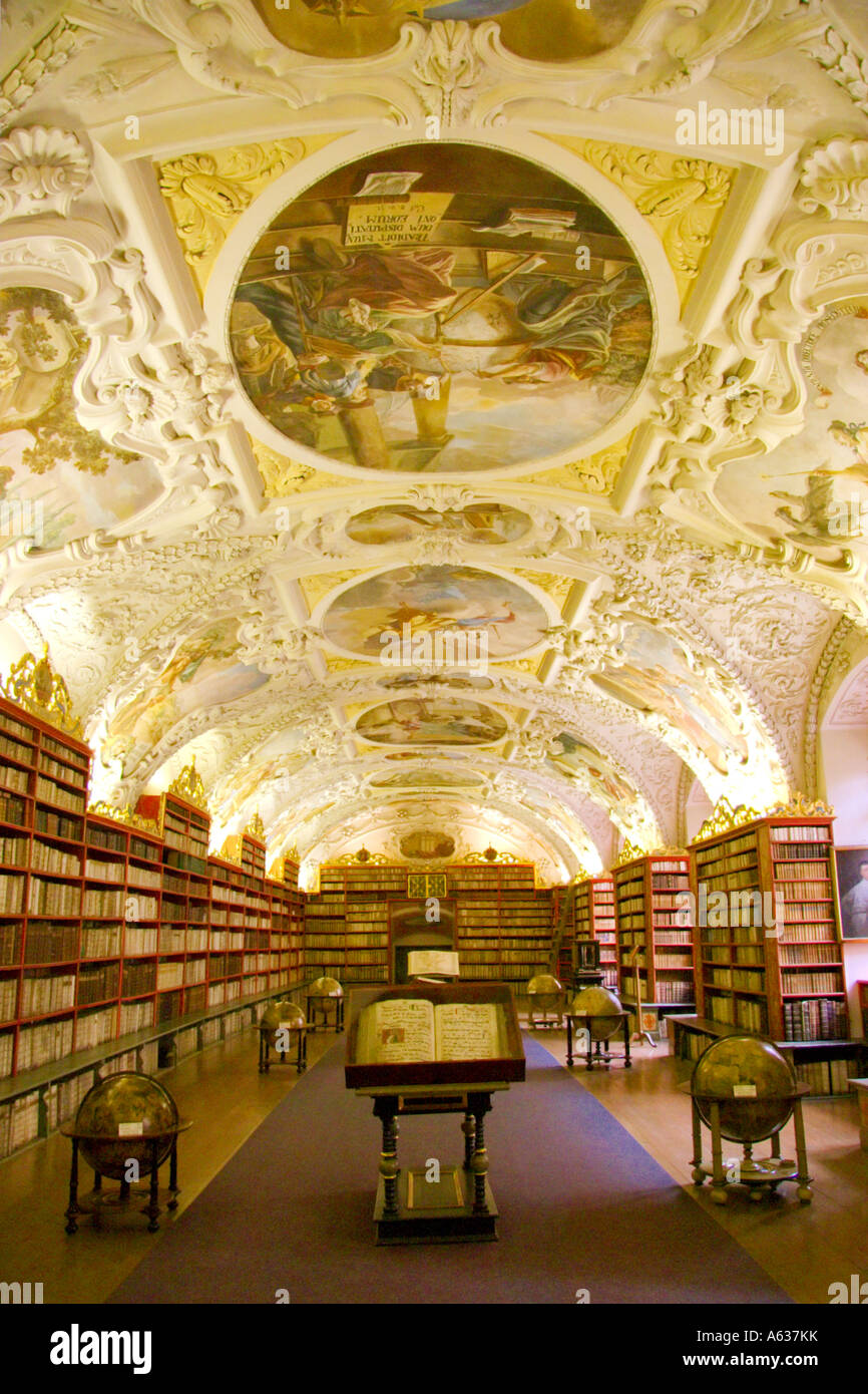 Theological Hall at Strahov Library Prague Czech Republic Stock Photo ...