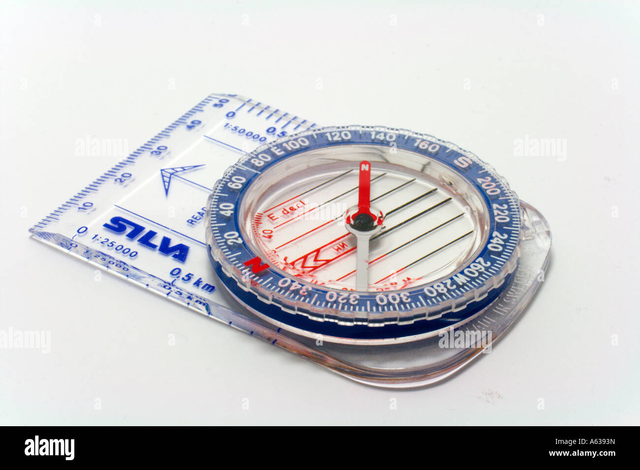 Compass on a white background Stock Photo - Alamy
