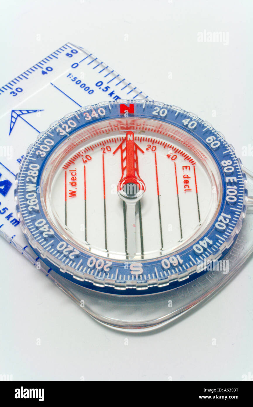 Compass on a white background Stock Photo - Alamy