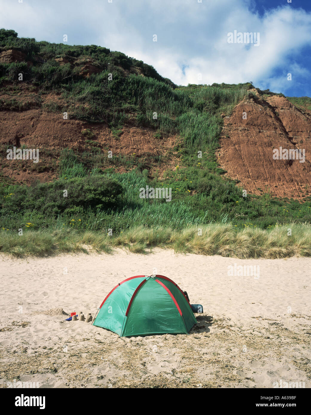 Devon Coastal Walk Exmouth Coastal erosion of the cliffs Stock Photo ...