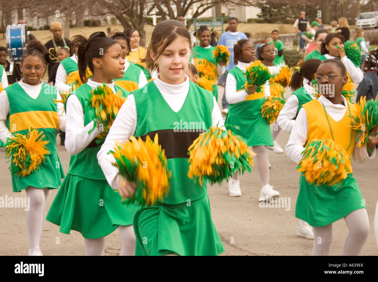 Parochial school girls marching in one of Kansas City's Saint Patrick's ...