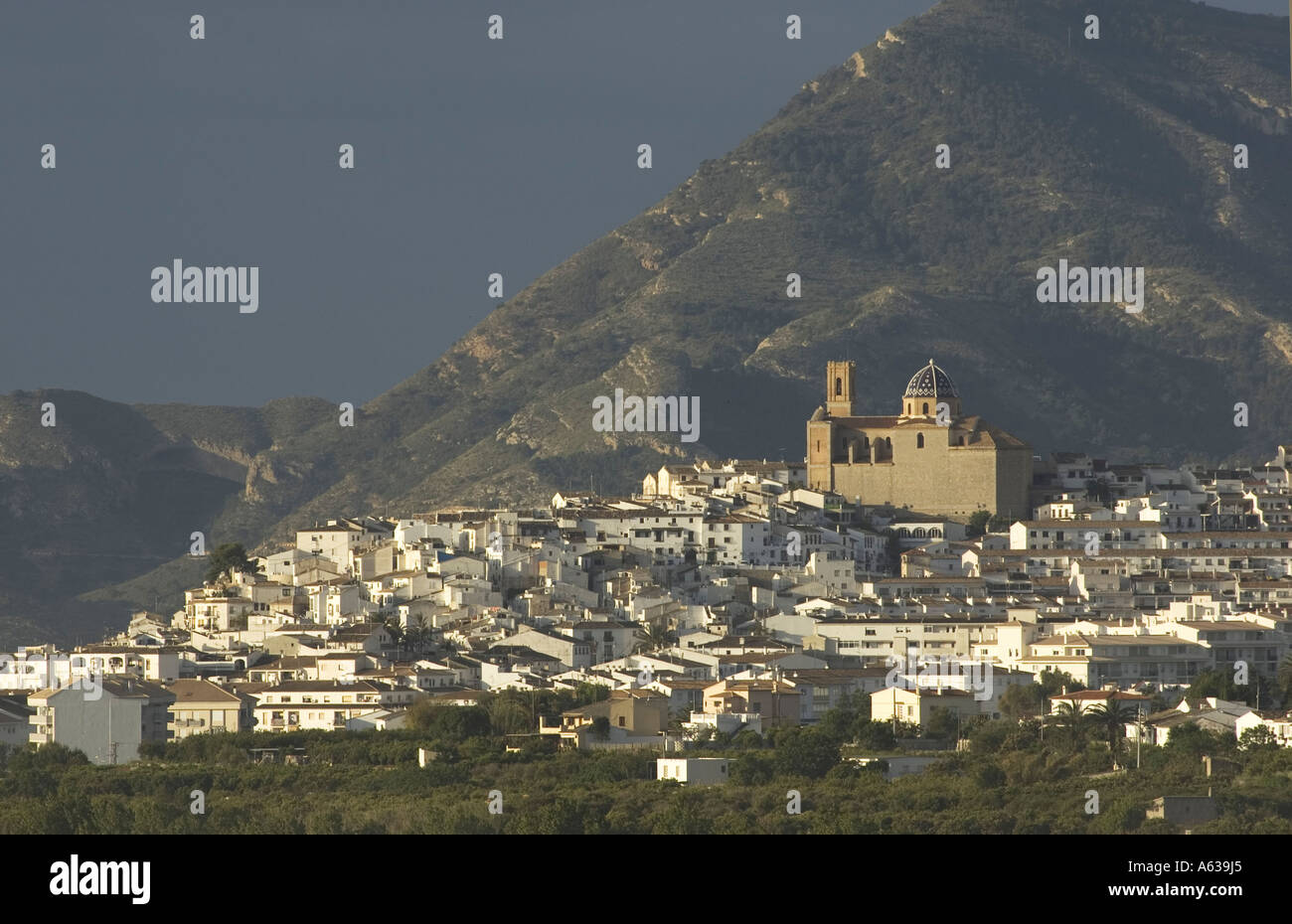 Town on hillside, Altea, Valencia, Spain Stock Photo - Alamy