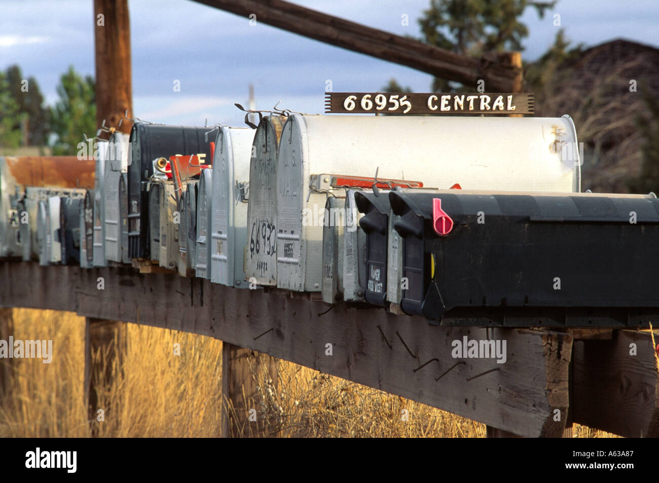 Mailboxes in rural area Stock Photo - Alamy
