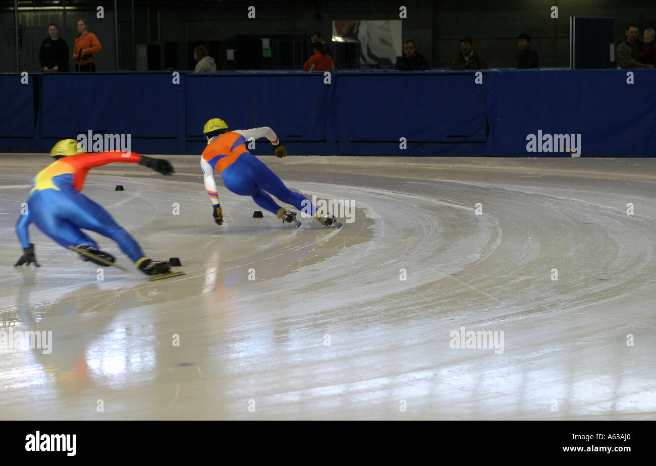 Short track speed skating Stock Photo - Alamy