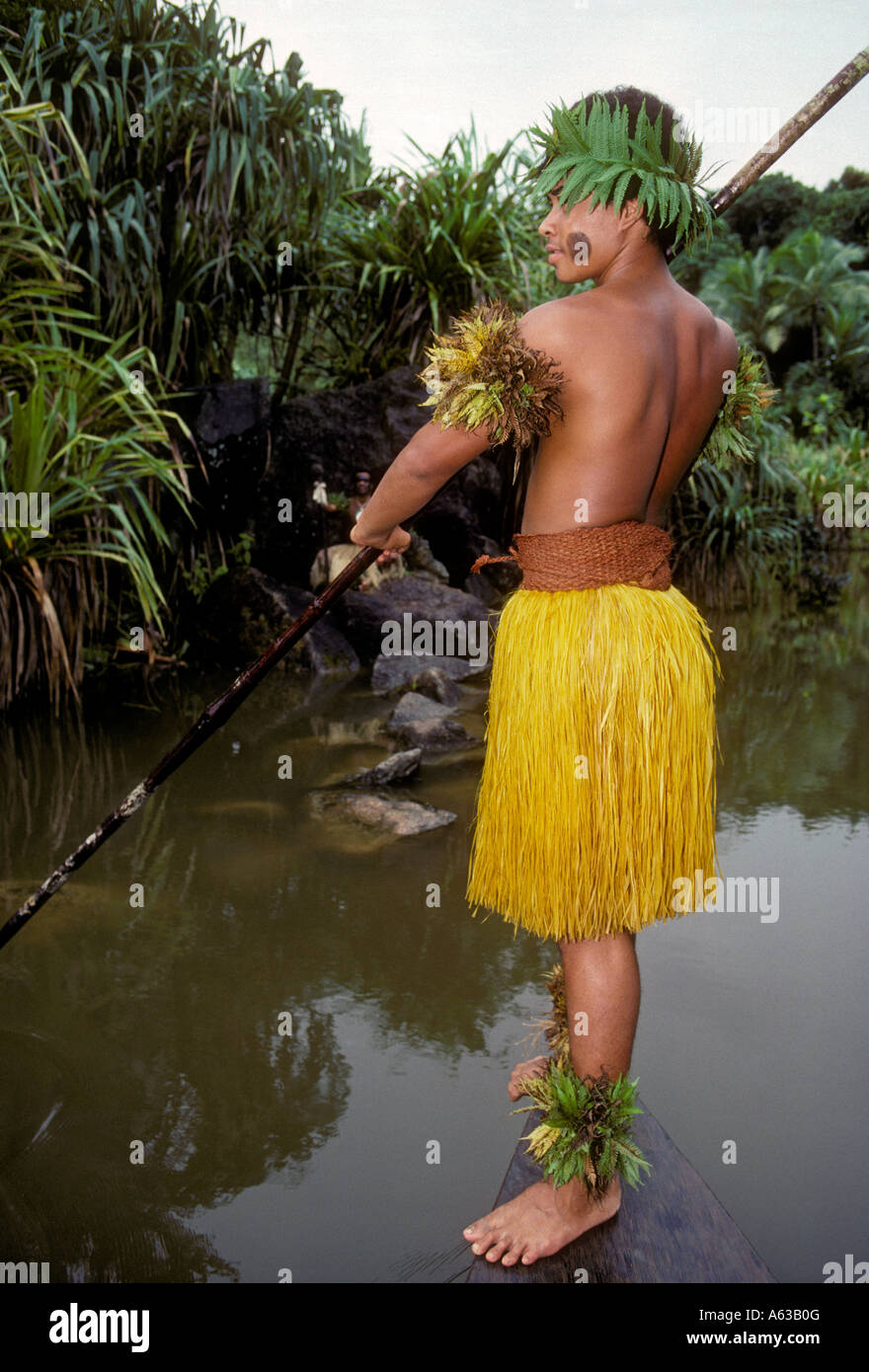 Fijian boy, Fijian, boy, young boy, pole rafter, pole rafting, rafting ...
